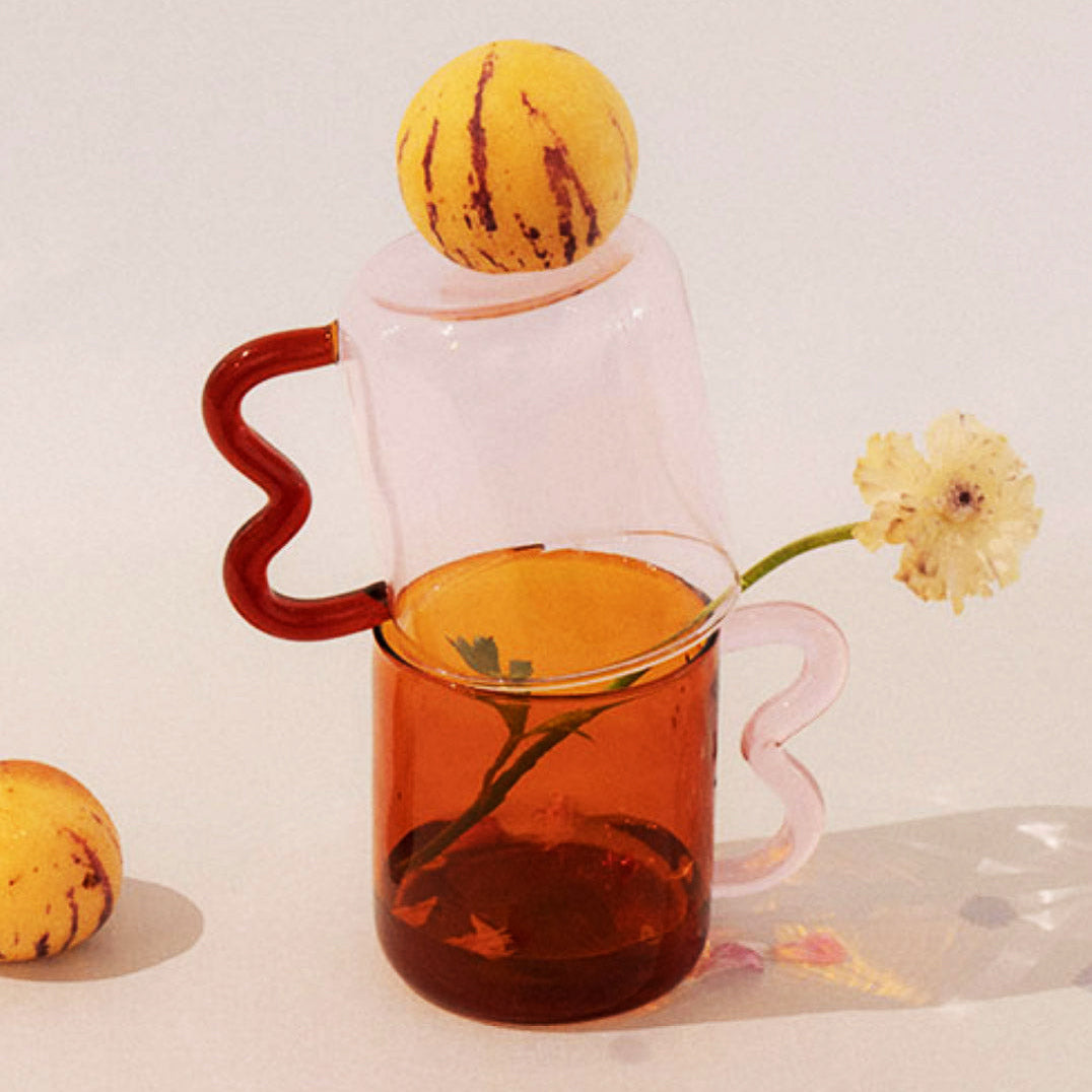 Wavy Handled Glass Mug – CYL